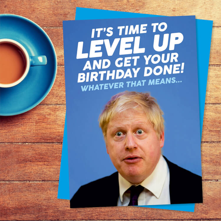 Boris Johnson Level Up Card – Dean Morris Cards