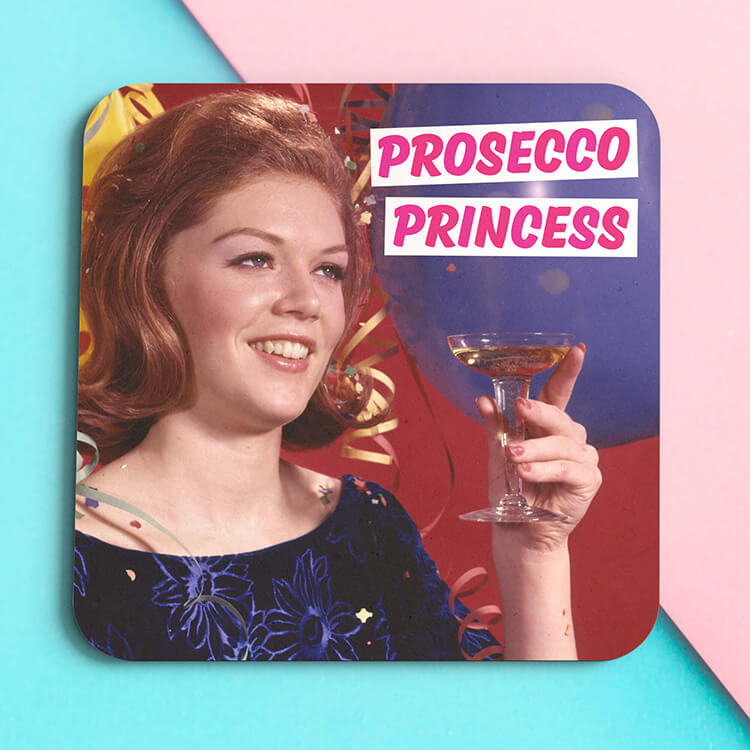 Prosecco Princess Coaster – Dean Morris Cards