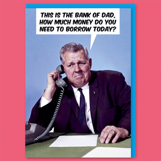 Bank Of Dad Quotes Bank Of Dad Card Etsy