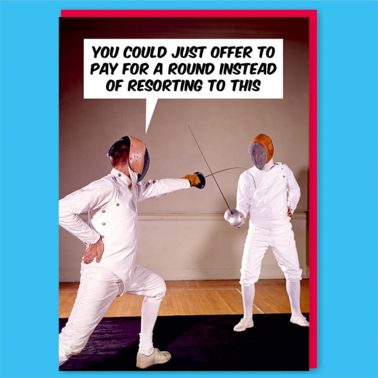 Fencing guys Card – Dean Morris Cards
