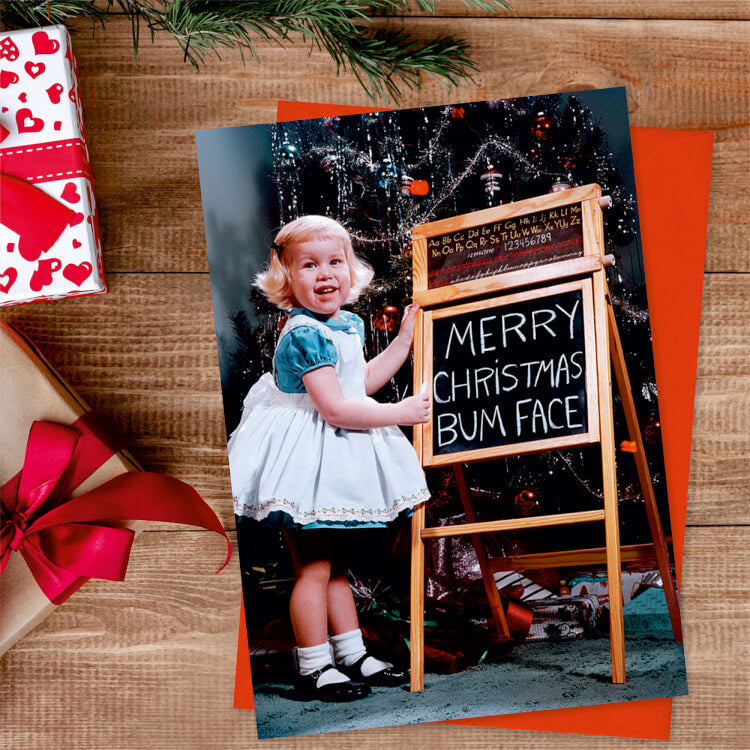 Merry Christmas Bum Face Card – Dean Morris Cards